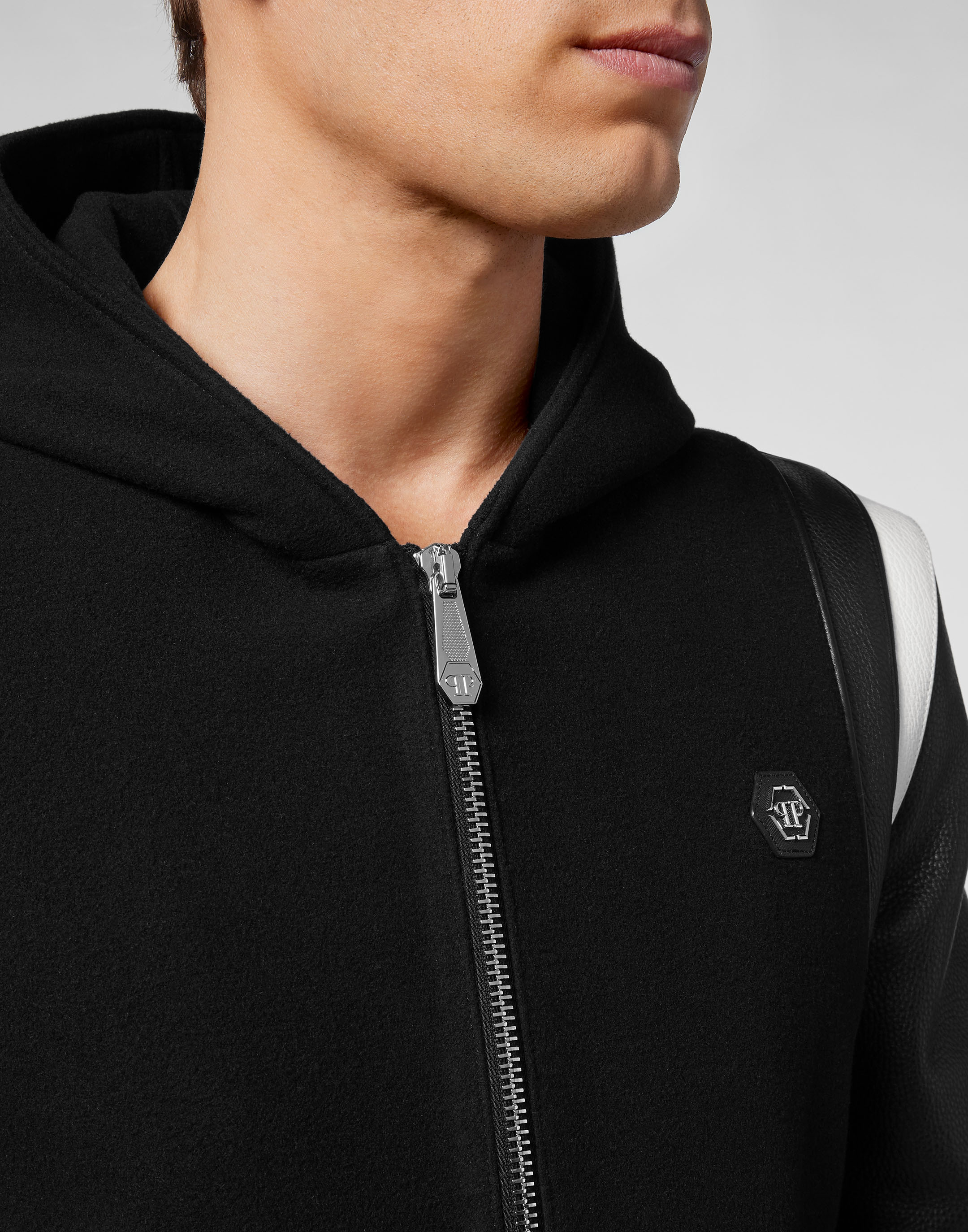 Hoodie Python Bomber Leather sleeves Skull and Plein | Philipp Plein Outlet