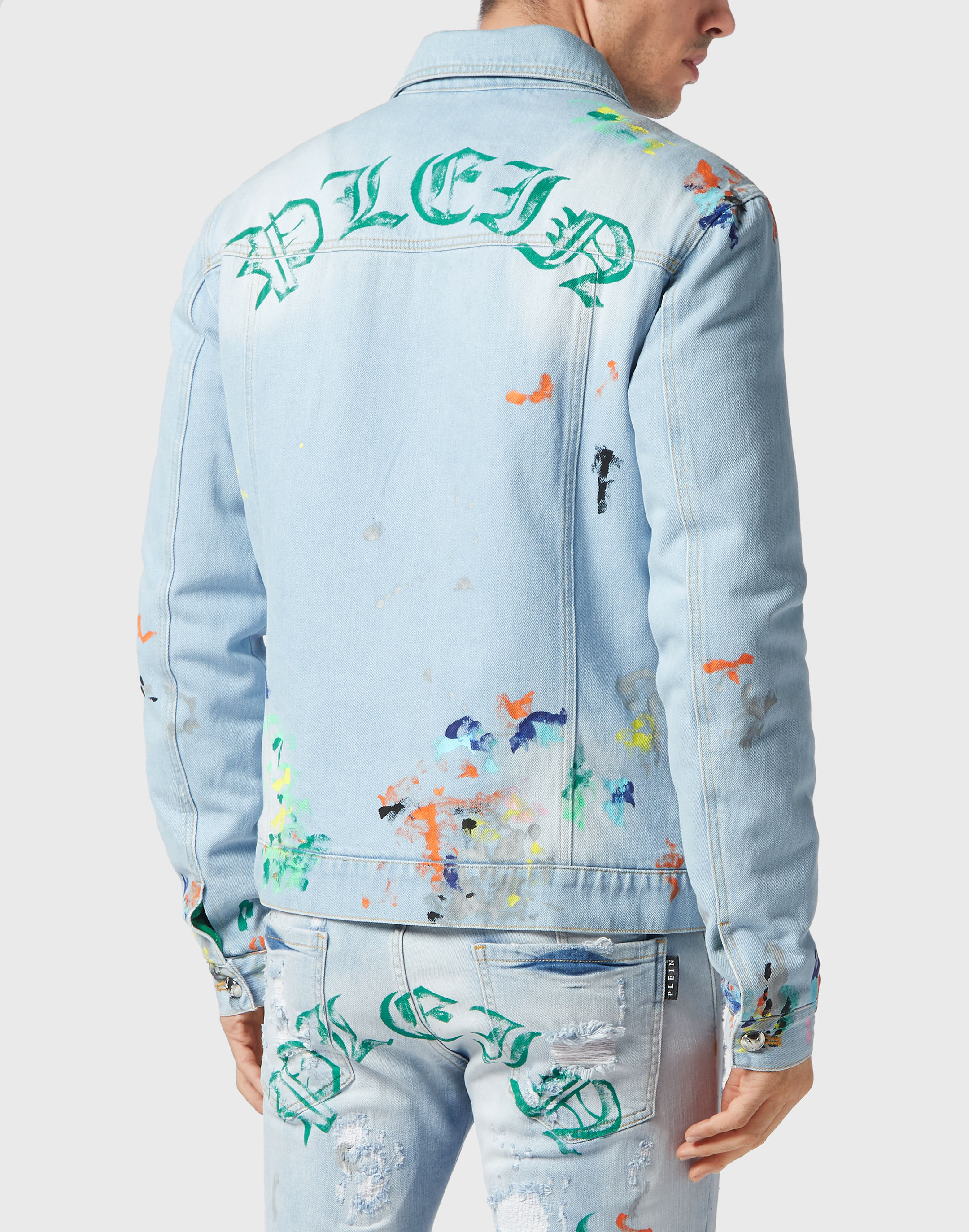 Denim Zip Jacket Dripping | Philipp Plein Outlet