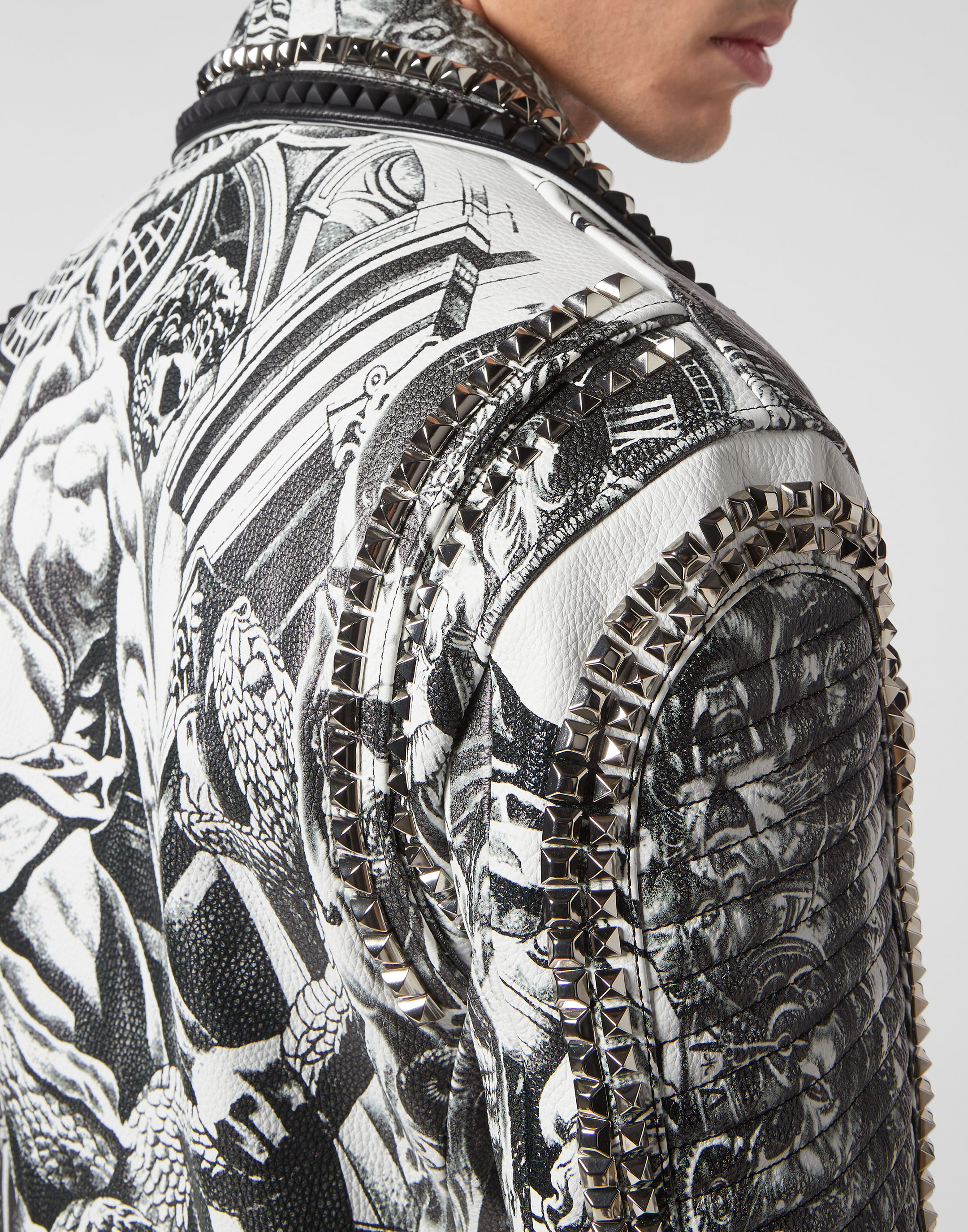 Vintage Leather Biker Tattoo | Philipp Plein Outlet